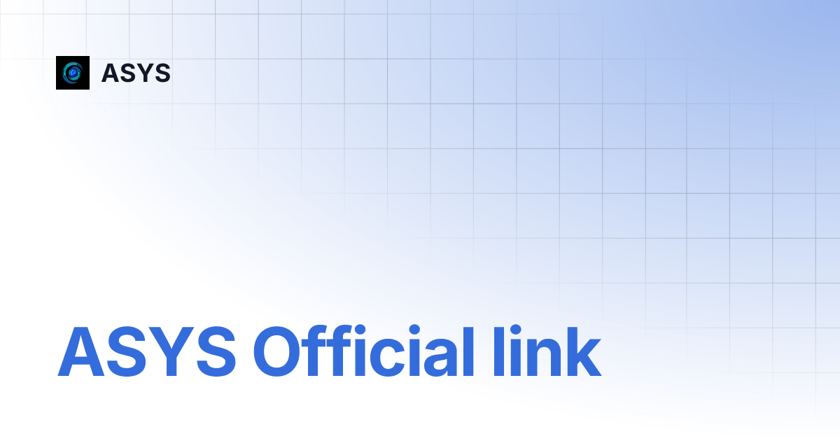 ASYS Official link | ASYS